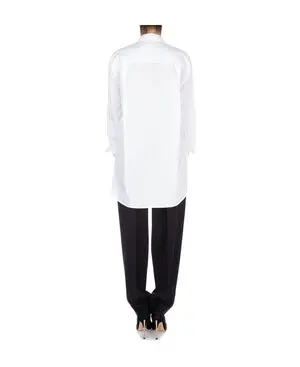 Givenchy Pleated Scarf Neck Poplin Blouse