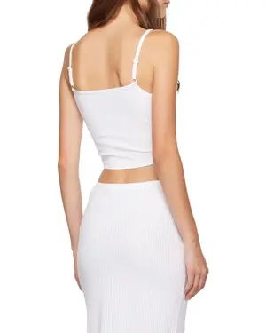 Alexander Wang Ribbed-knit Spaghetti Strap Top - White