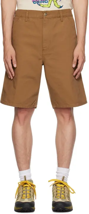 Carhartt Work In Progress Logo Patch Chino Shorts - Brown