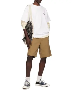 Carhartt Work In Progress Logo Patch Chino Shorts - Brown