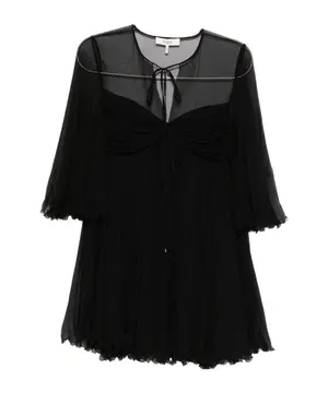 Chloé Tie-detailed Ruffled Mini Dress