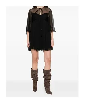 Chloé Tie-detailed Ruffled Mini Dress