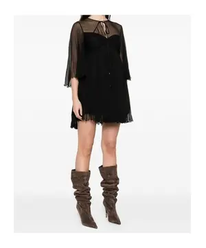Chloé Tie-detailed Ruffled Mini Dress