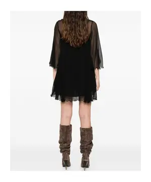 Chloé Tie-detailed Ruffled Mini Dress
