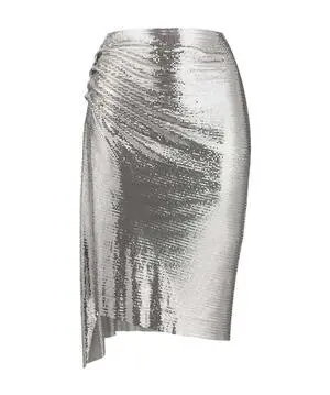 Rabanne Asymmetric Metallic Ruched Midi Skirt