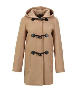 Max Mara Long-sleeved Hooded Coat With Horn Buckle Closure - No