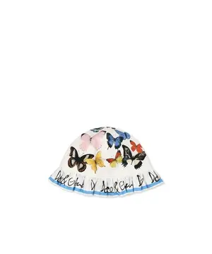 Dolce & Gabbana Butterfly Print Bucket Hat - White