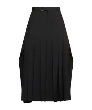 Sacai Pleated Skirt With Slit