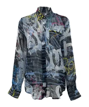 Sportmax Long Sleeve Printed Shirt - Gray