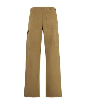 Moncler Cotton Canvas Logo Embroidered Trousers