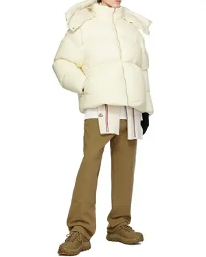 Moncler Cotton Canvas Logo Embroidered Trousers