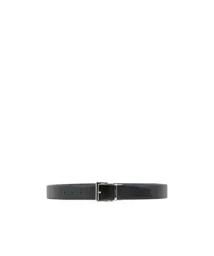 Prada Logo Detailed Reversible Buckle Belt - Black