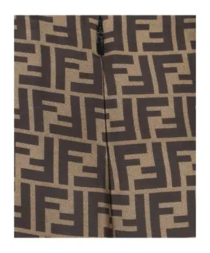 Fendi Ff Pattern High-waisted Maxi Skirt - Brown