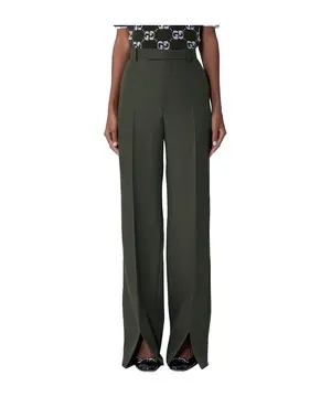 Gucci Embossed Wide-leg Pants With Front Pleats