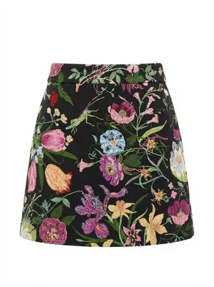 Gucci Flora Silk Brocade Mini Skirt