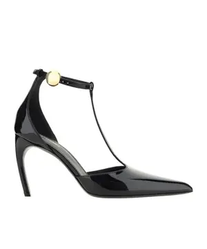 FERRAGAMO T-strap Pointed-toe High Heel Pumps - Black
