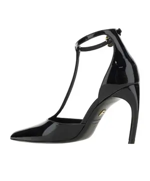 FERRAGAMO T-strap Pointed-toe High Heel Pumps - Black