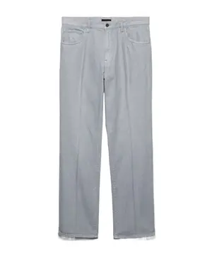 Prada Logo Patch Straight-leg Jeans - Gray