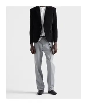 Prada Logo Patch Straight-leg Jeans - Gray