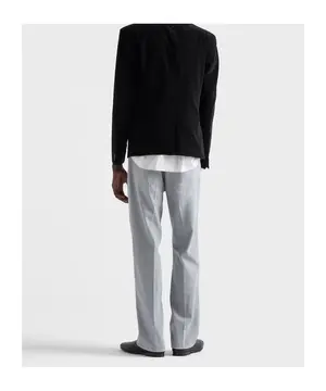 Prada Logo Patch Straight-leg Jeans - Gray