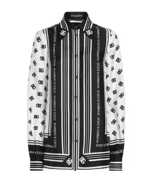 Dolce & Gabbana All-over Dg Logo Printed Twill Shirt