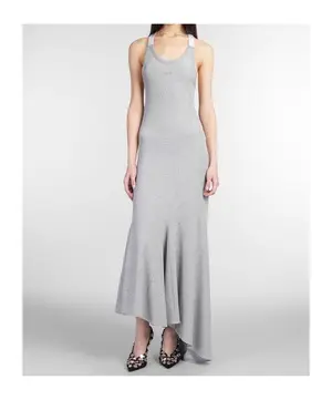 Off-White Sleeveless Cut-out Asymmetric Dress - Gray