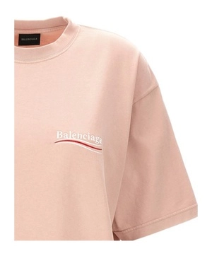 Balenciaga Logo Embroidered Crewneck T-shirt - Light Pink