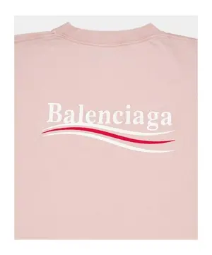 Balenciaga Logo Embroidered Crewneck T-shirt - Light Pink
