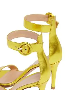 GIANVITO ROSSI Metallic High Heel Sandals - Yellow