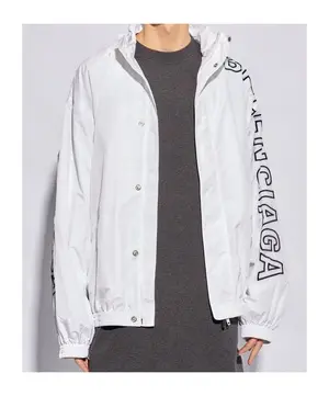 Balenciaga Logo Print Zip-up Jacket