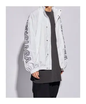 Balenciaga Logo Print Zip-up Jacket
