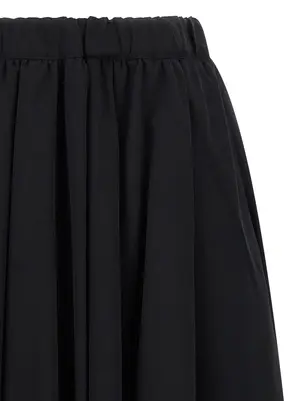 Comme Des Garçons Pleated Skirt With Drawstring Waist - Black