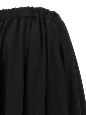 Comme Des Garçons Pleated Skirt With Drawstring Waist - Black