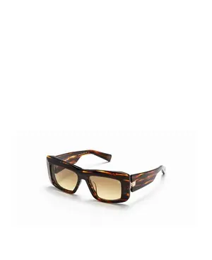 Balmain Logo Embellished Tortoiseshell Sunglasses - Nude