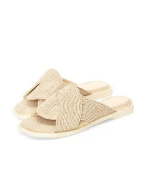 Loewe X Paula's Ibiza Raffia Flat Sandals - Natural