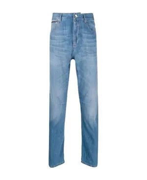Brunello Cucinelli Logo Patch Tapered Jeans