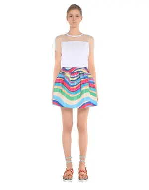 Red Valentino Rainbow Wave Print Skirt
