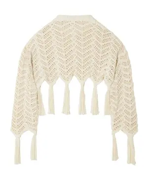 Alanui Chevron-knit Fringed Crewneck Jumper