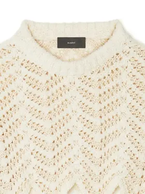 Alanui Chevron-knit Fringed Crewneck Jumper
