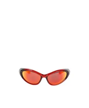 Balenciaga Oval Frame Sunglasses - Red