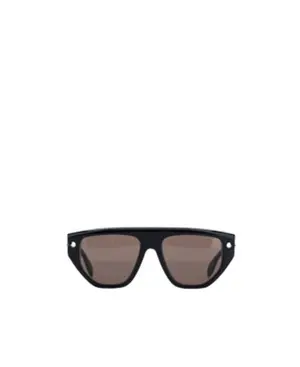 Alexander McQueen Geometric-frame Sunglasses - Brown