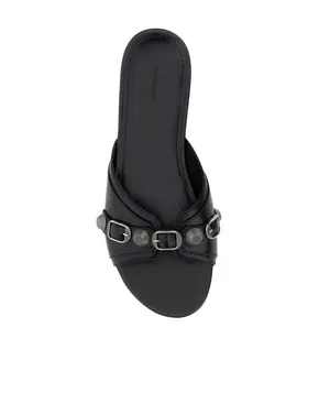Balenciaga Cagole Open-toe Slippers - Black