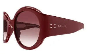 Gucci Round Frame Sunglasses - Red