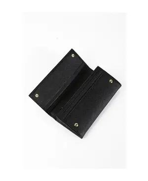 Prada Logo Plaque Continental Wallet - Black