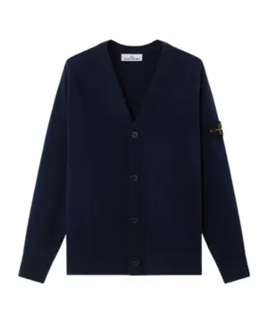 Stone Island V-neck Cardigan - Navy
