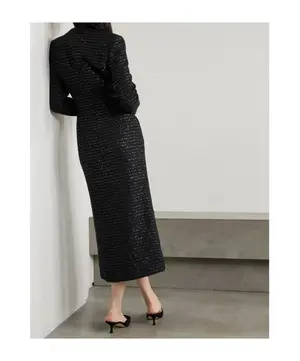 Alessandra Rich Long-sleeved V-neck Button-front Dress