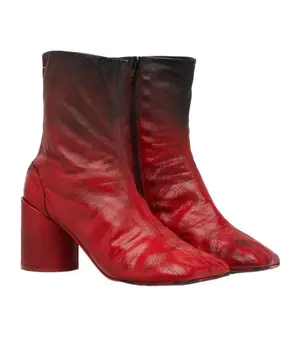 MAISON MARGIELA Zip-up Ankle Boots With Block Heel - Red