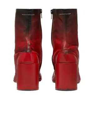 MAISON MARGIELA Zip-up Ankle Boots With Block Heel - Red