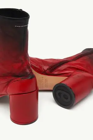 MAISON MARGIELA Zip-up Ankle Boots With Block Heel - Red