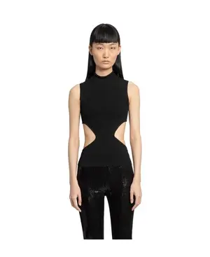 WE11DONE We11done Ribbed-Knit Cut-Out Top